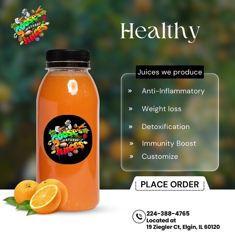 Menu - Fresh Juices, Smoothies & Healthy Treats | Goose's Natural Juices